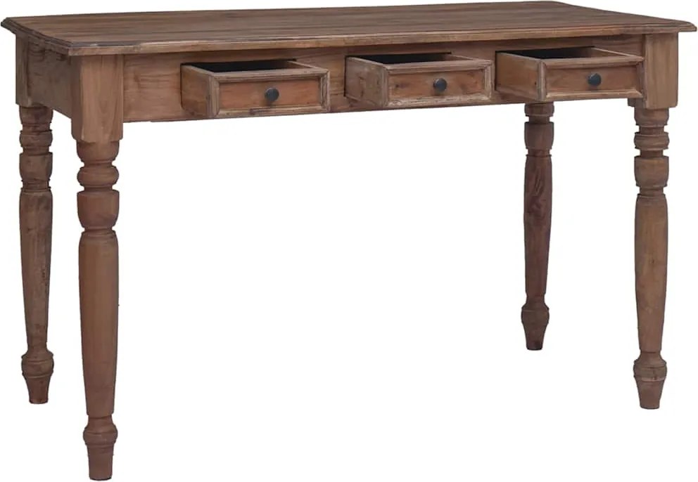 Psací stůl se zásuvkami 117 x 57 x 75 cm masivní mahagon 283909