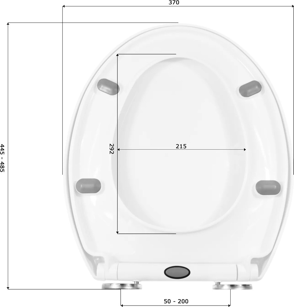 Gamma Trigo D3, toaletní WC sedátko 445(485)x370mm z polypropylenu s pomalým zavíráním, bílá, GMA-D3