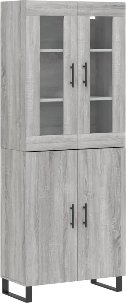 Skříň highboard šedá sonoma 69,5 x 34 x 180 cm kompozitní dřevo 3198239