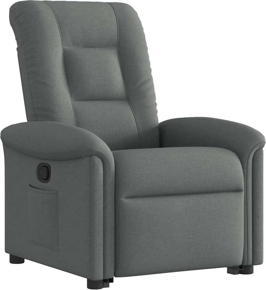 Zvedací polohovací křeslo tmavě šedé textil 3303255
