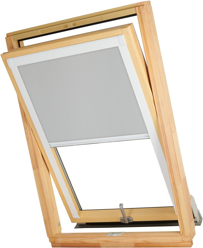 Dekodum Termoizolační roleta na střešní okno typu FAKRO 78x118 Barva látky: Grey Silver, Barva profilu: Bílá