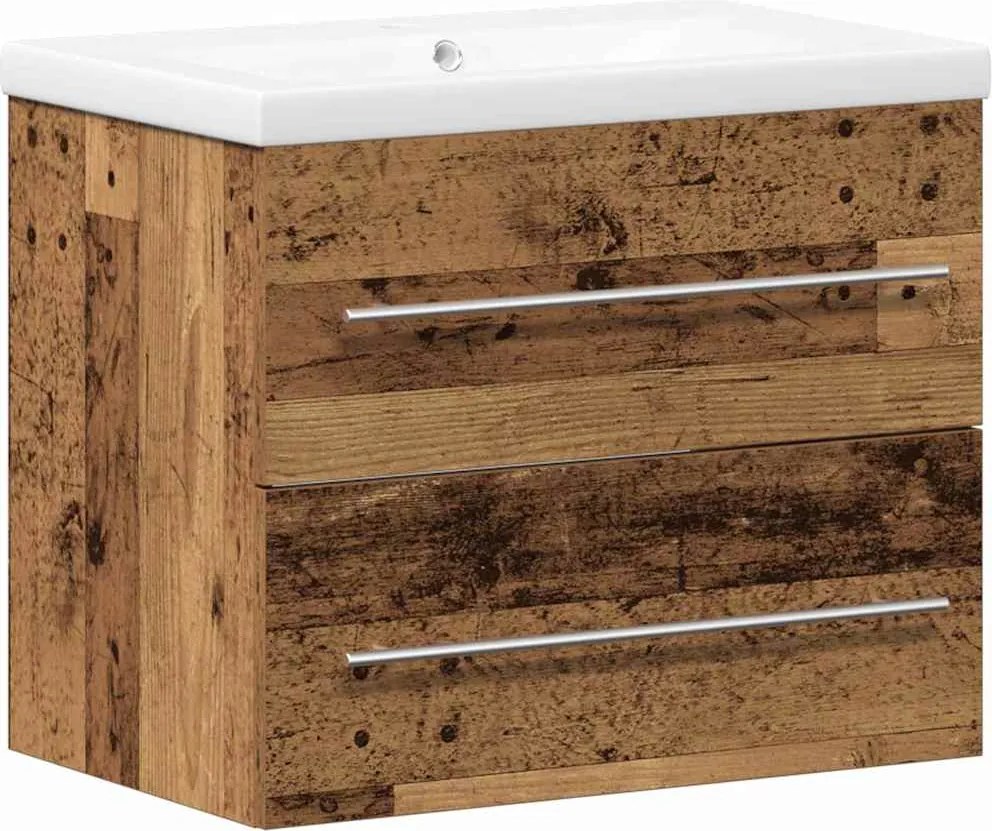 Skříňka pod umyvadlo 2 ks Staré dřevo 60 x 38,5 x 48 cm 3332542