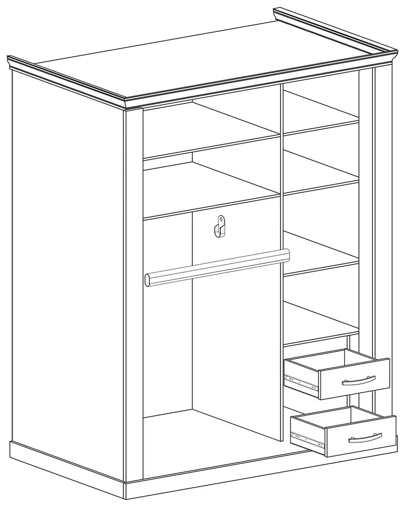 Antica K | šatní skříň A146 | 148 cm | kraft zlatý