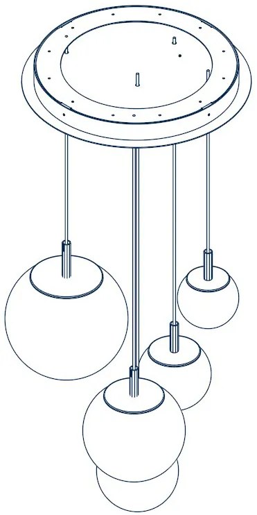 Brokis Designové závěsné svítidlo Sfera PC1170, Ø30cm Povrch Montury: broušený hliník lakovaný (CCS2841), Barva el. vedení: textilní kabel - bílý (CECL521), Baldachýn: kov - černý matný komaxit (CCSC619)