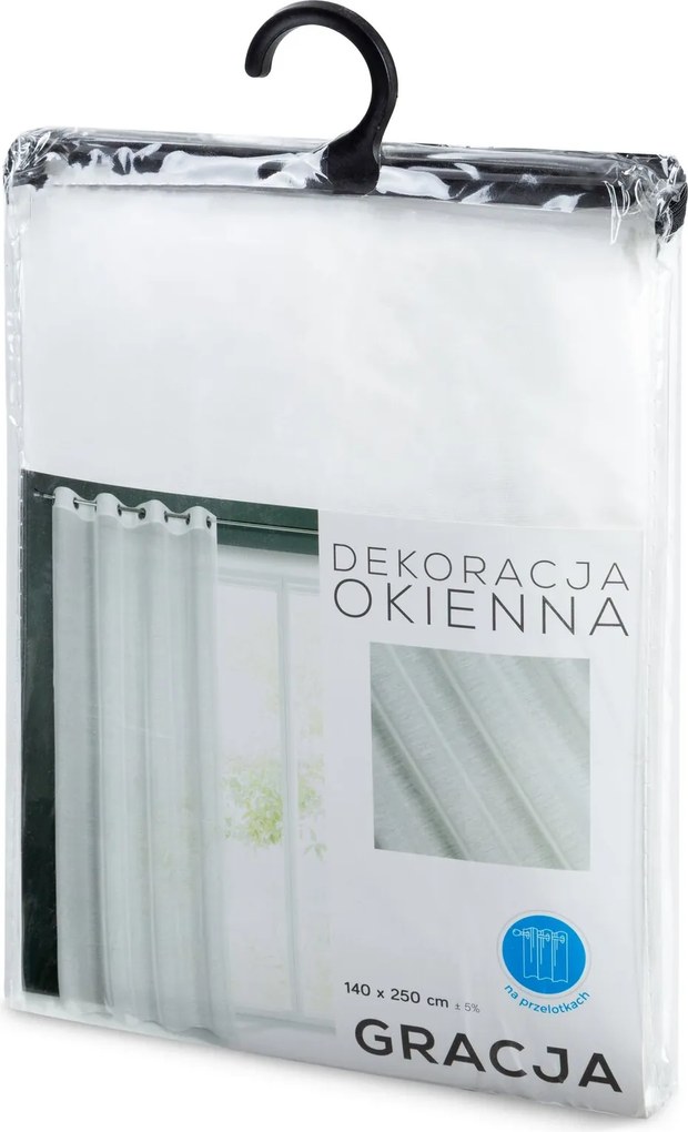 ZÁCLONA NA KROUŽCÍCH GRACE 140X250 CM BÍLÁ