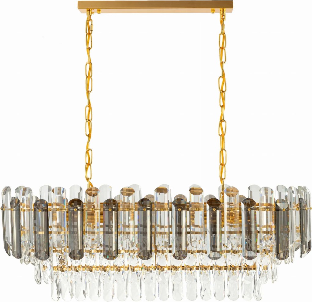 Luxusní křišťálová lustrová lampa Luxury Gold Grey WSC023