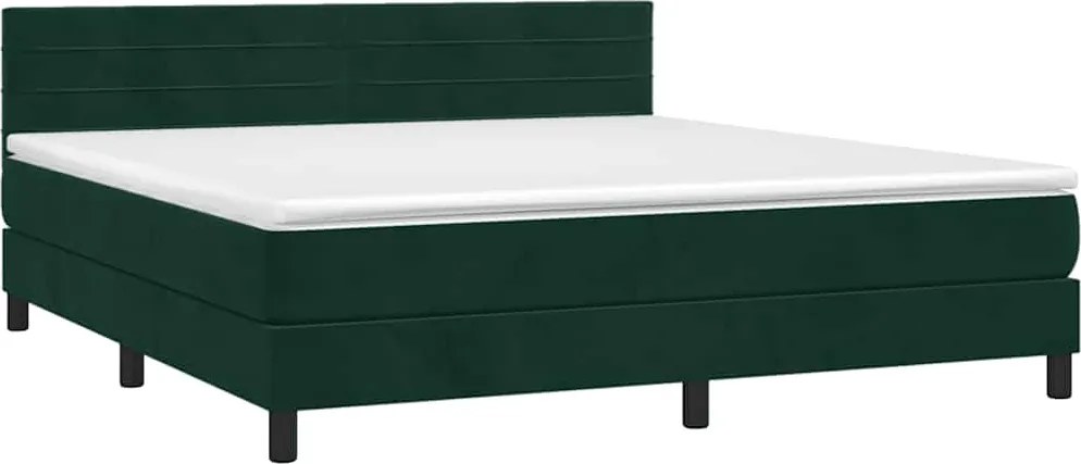 Box spring postel s matrací tmavě zelená 180x200 cm samet 3141380