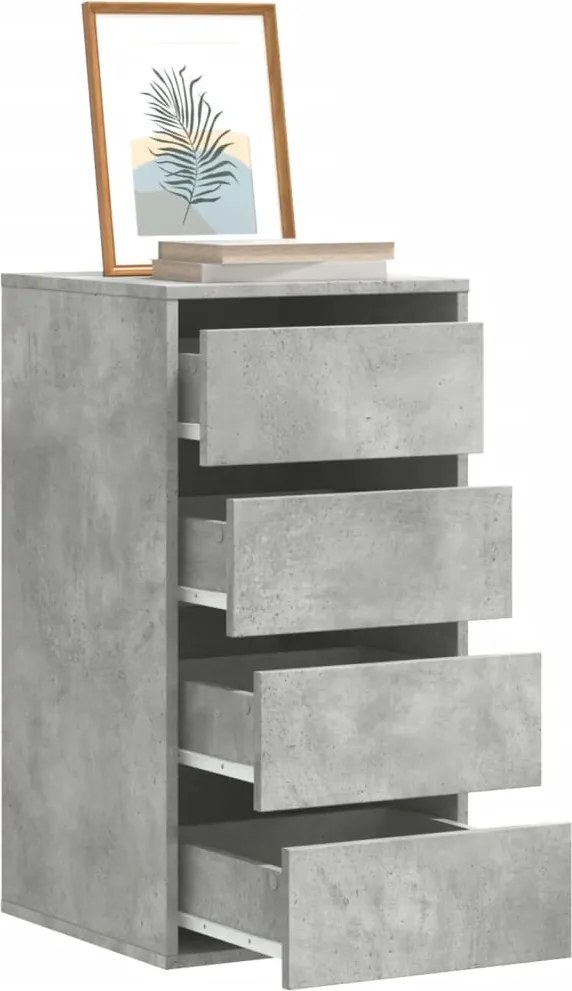 Komoda, šuplíková, dřevo, beton šedá, NoBi MARIO