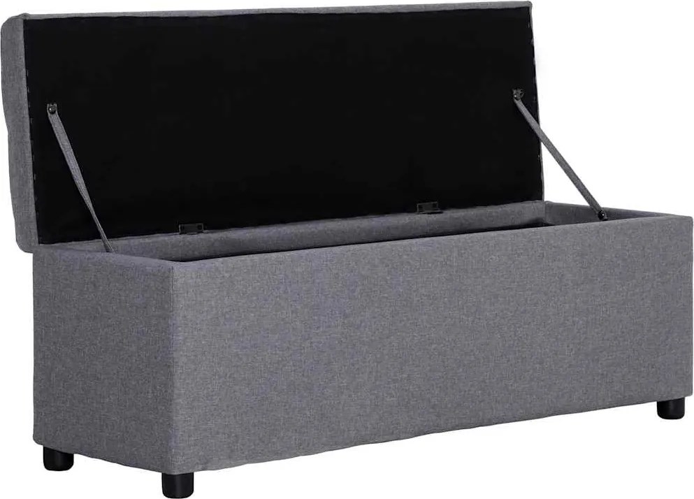 Lavice s úložným prostorem 116 cm světle šedá polyester 281317