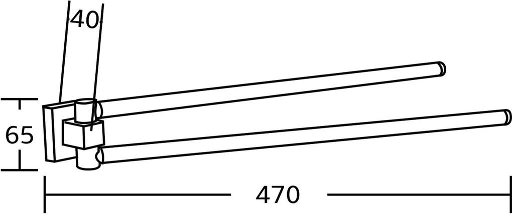 Mexen příslušenství, RUFO držák na ručníky, 2-dílný, černá, 7050925-70