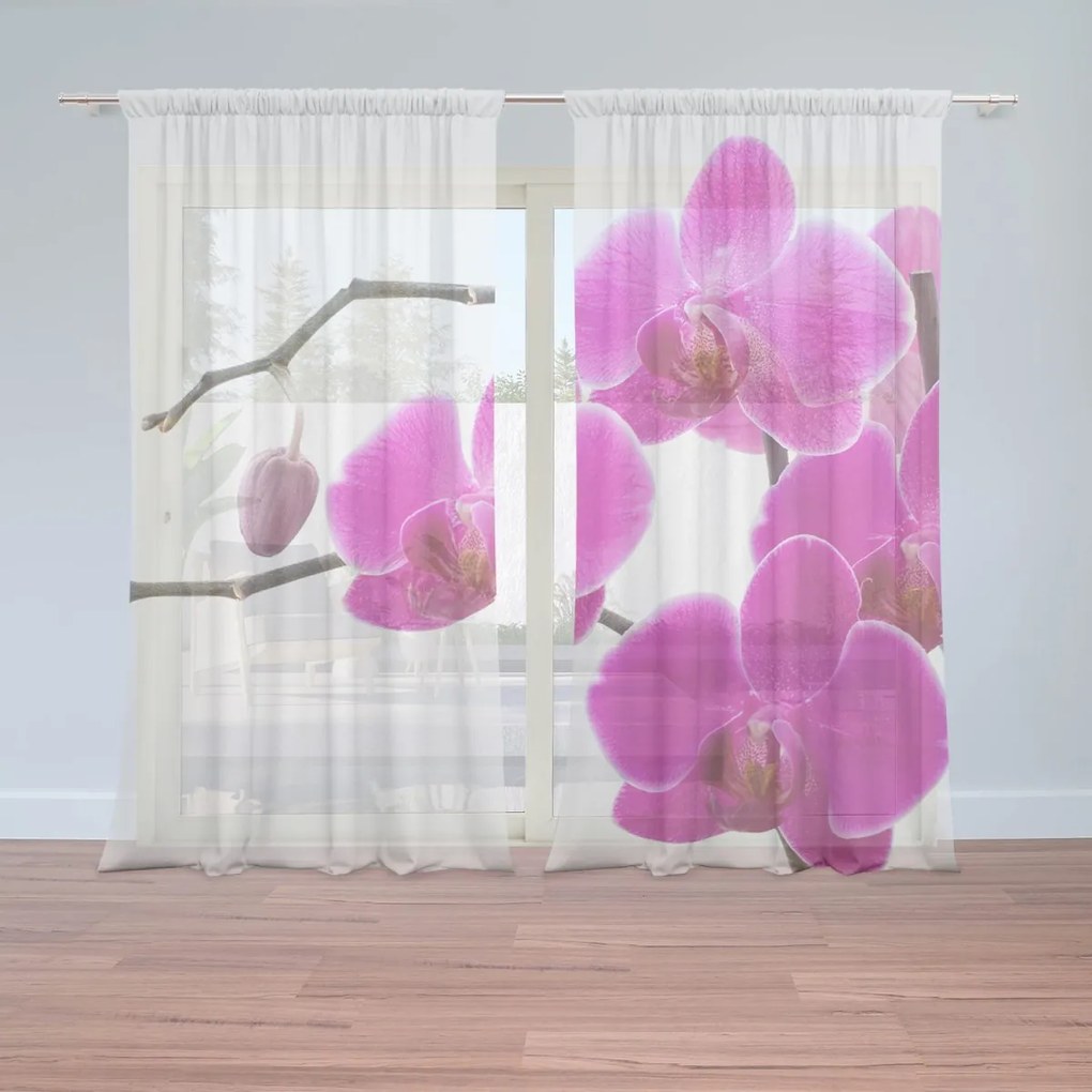 Sablio Záclony Fialové orchideje: 2ks 150x250cm