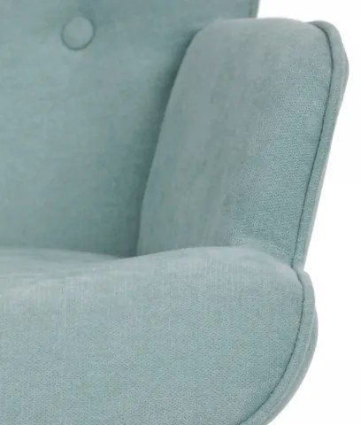 Houpací křeslo světle modré dřevěné nohy masiv AK-371 BLUE2