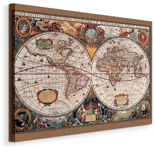 Obraz na plátně Světová mapa 17. století 120x90cm WDC96109