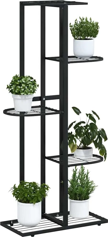 5patrový stojan na květiny 43 x 22 x 98 cm černý kov 336110