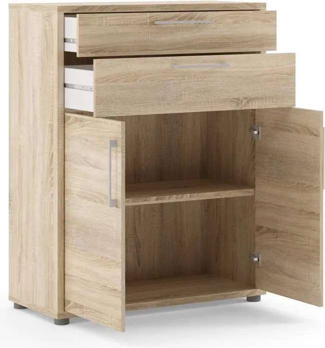 2 dvířka + 2 zásuvky pro skříně Modulo, dub sonoma