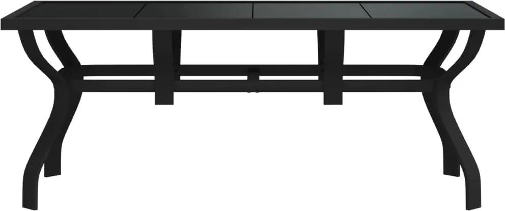 Zahradní stůl černý 180 x 80 x 70 cm ocel a sklo 318769