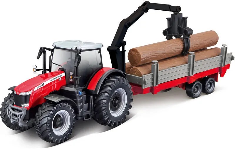 Bburago massey ferguson 8740s se dřevem 1:50