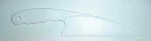 Plastový nůž 27 cm - Zoubkovaný Bílý