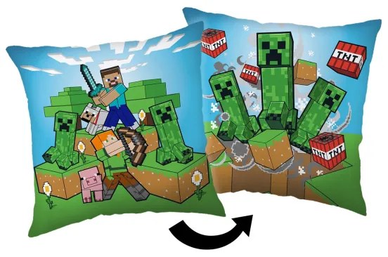 Jerry Fabrics Polštářek Minecraft Creeper rush 40x40 cm