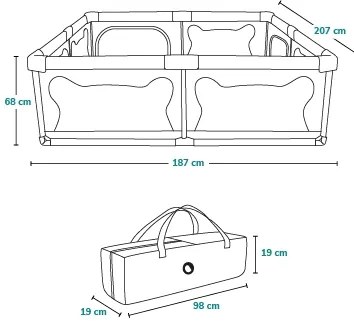 Lionelo - Hrací ohrádka WILLOW XL béžová