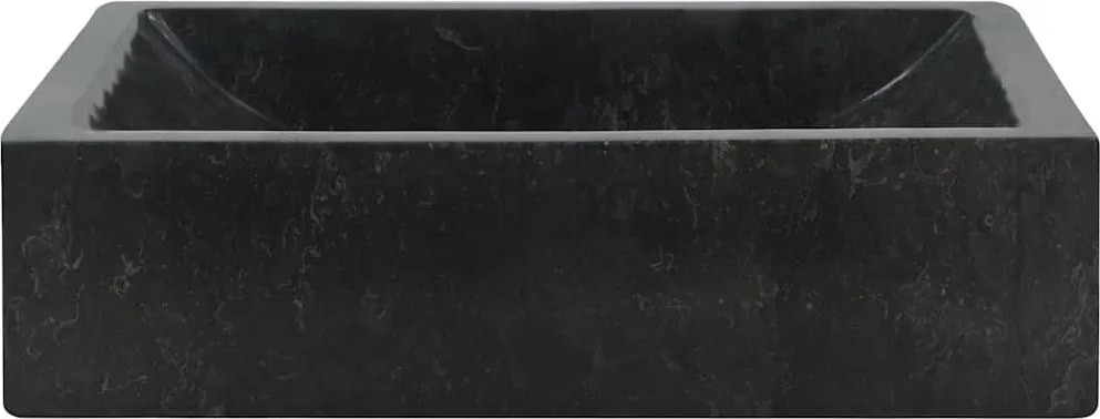 Umyvadlo 45 x 30 x 12 cm mramor černé s vysokým leskem 142772