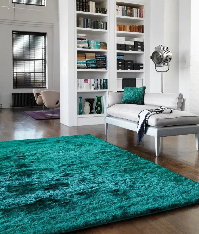Modrý  koberec Chao Dark Teal Rozměry: 65x135 cm