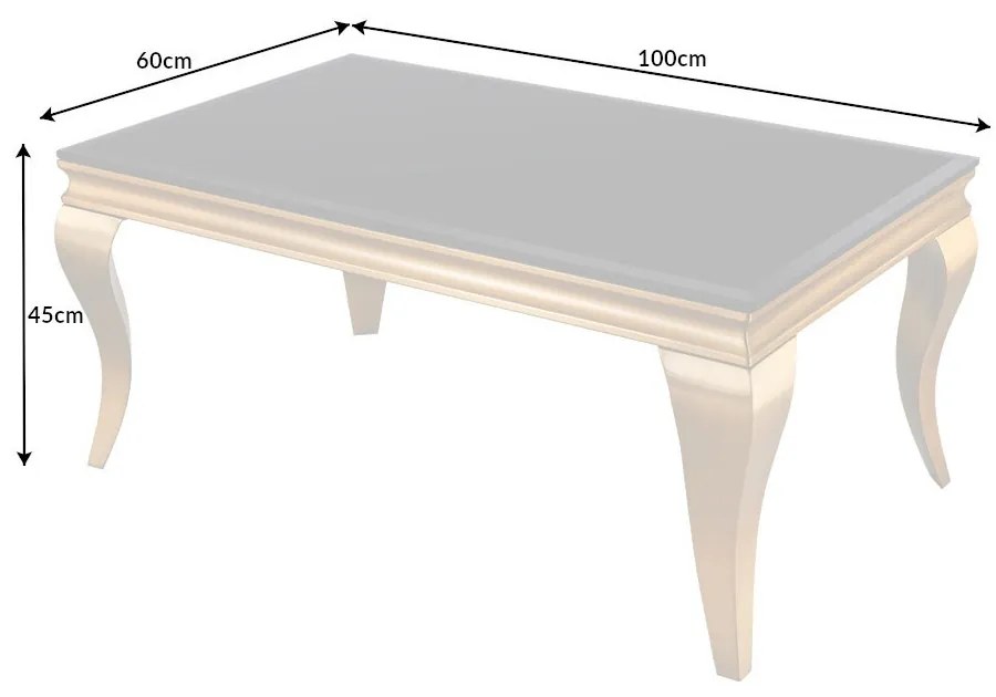 Massive home | Konferenční stolek MODERN BAROCCO GOLD 100 CM černý
