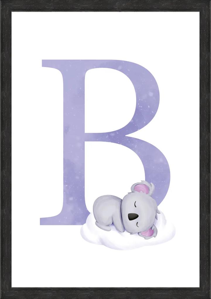 Abeceda písmena s koalou - Obraz, Plakát Velikost: B2 - 50x70 cm, Volba rámu: bez rámu, Písmeno: K
