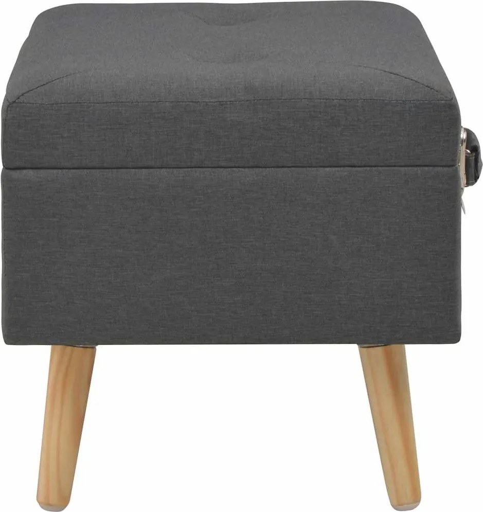 Stolička s úložným prostorem 40 cm tmavě šedá textil 247520