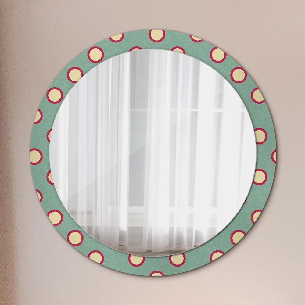 Kulaté dekorativní zrcadlo na zeď Tečky fi 90 cm