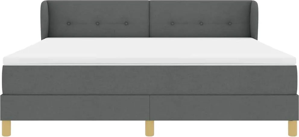 Postel s boxspringem s čelo Tmavě šedá 180 x 200 cm textil 3340228