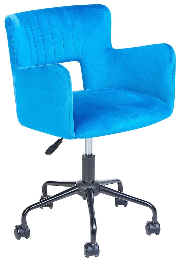 Sametová kancelářská židle modrá SANILAC Beliani