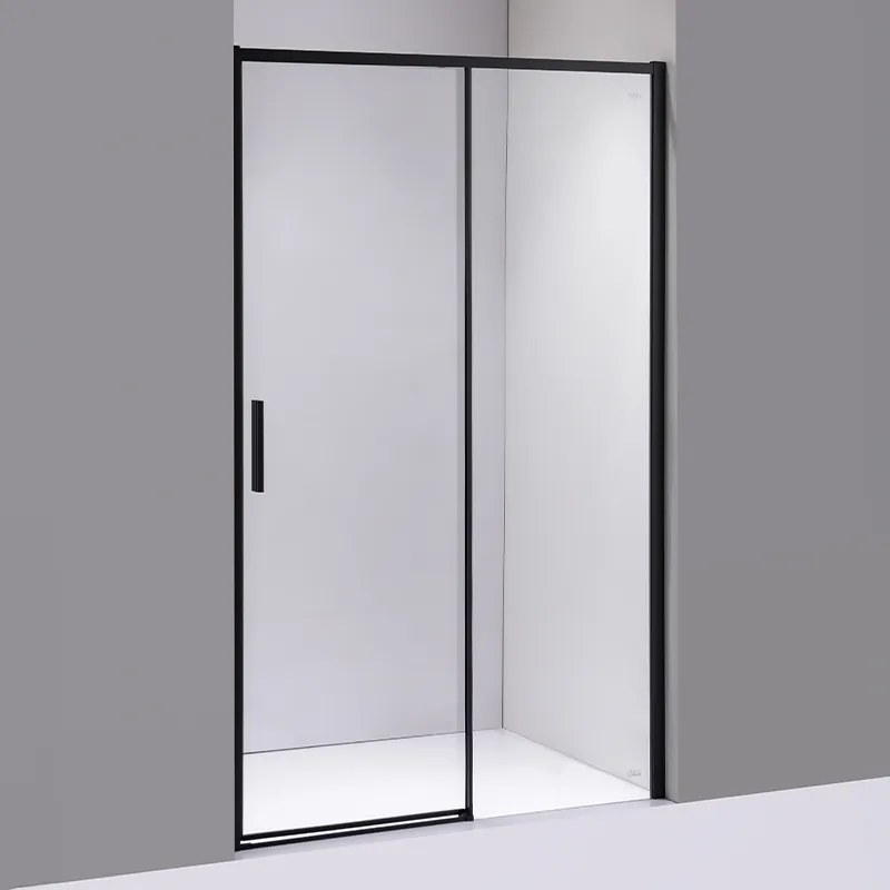BPS-koupelny Posuvné sprchové dveře PD-NOB HYD-5173 120 cm černá/transparent pro instalaci do niky - bez vaničky