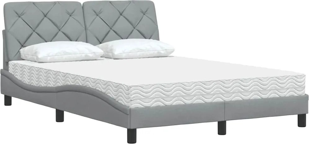 Postel s matrací světle šedá 140 x 190 cm textil 3310734