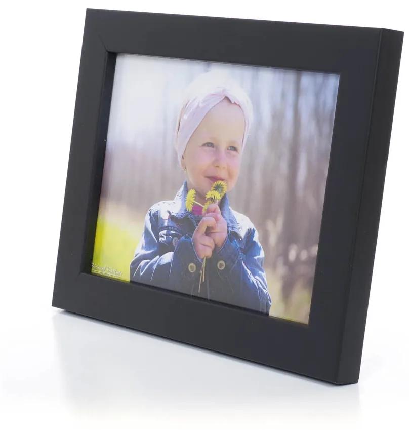 CORK - černý dřevěný rámeček na fotky: 10x15cm, zasklení: Sklo
