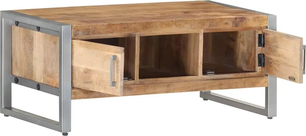 Konferenční stolek 95 x 50 x 40 cm hrubé mangovníkové dřevo 323489