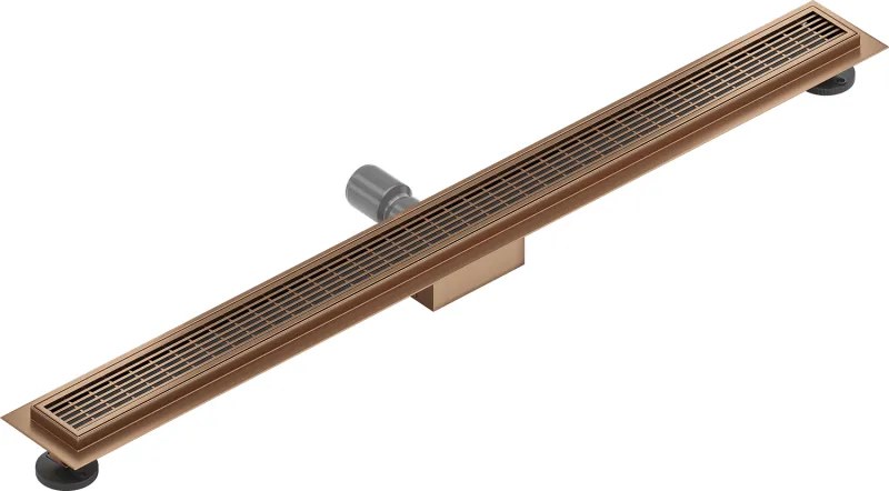 Mexen Flat, lineární podlahový žlab 80 cm, M33, měděná matná, 1C33080-15
