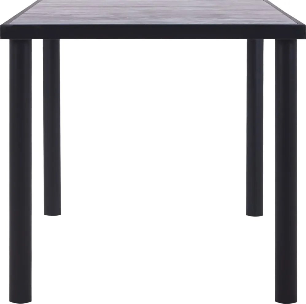 Jídelní stůl černý a betonově šedý 160 x 80 x 75 cm MDF 281859