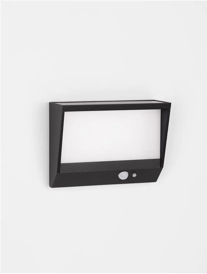 NV 9492540 Venkovní nástěnné svítidlo VALOR antracitový hliník a matný akryl LED 2W 3000K 3.7V 86st. IP65 vypínač na těle / solární / pohybové čidlo - NOVA LUCE