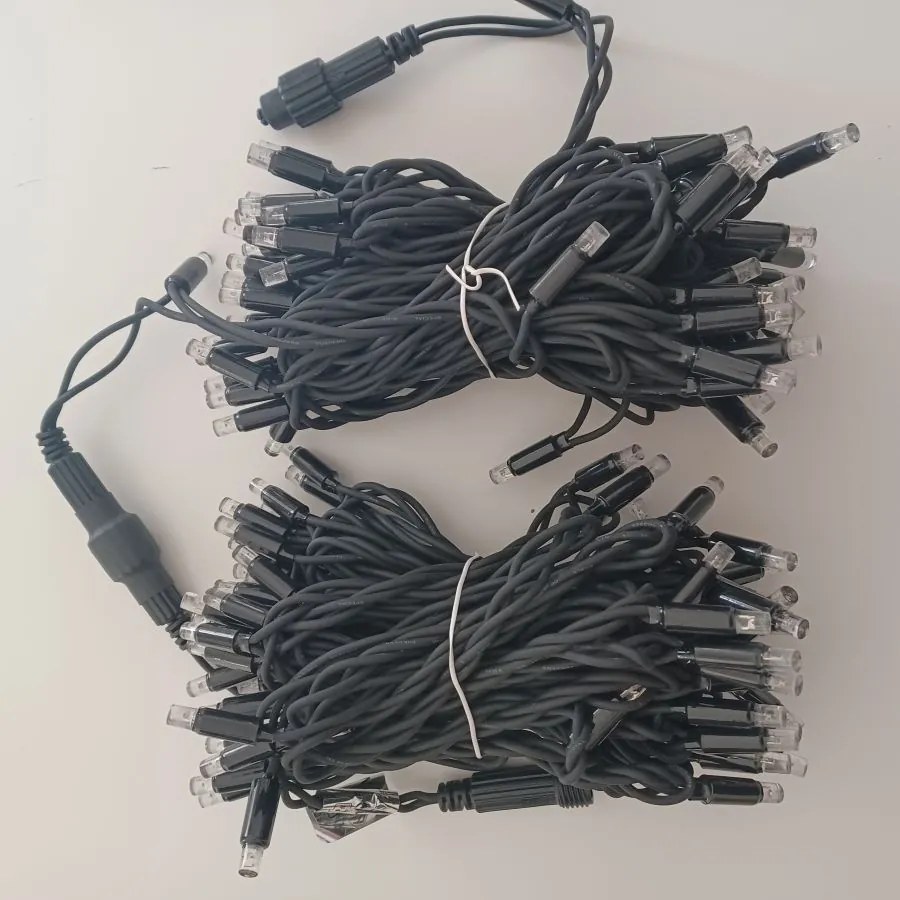 Eco Fix LED světelný řetěz venkovní, 20 m, teple bílá, 120 diod, černý kabel, IP67, 36V