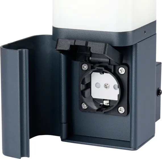 Brilagi - Venkovní nást. lampa se zás. SCHUKO PILLAR 1xG9/11W/230V IP44 antracit