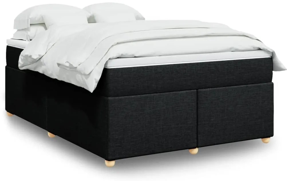 Box spring postel s matrací černá 140x200 cm textil 3285382