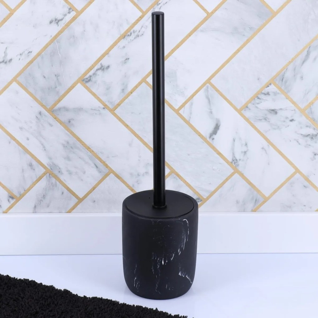 WC kartáč Everist Black Marble, černá
