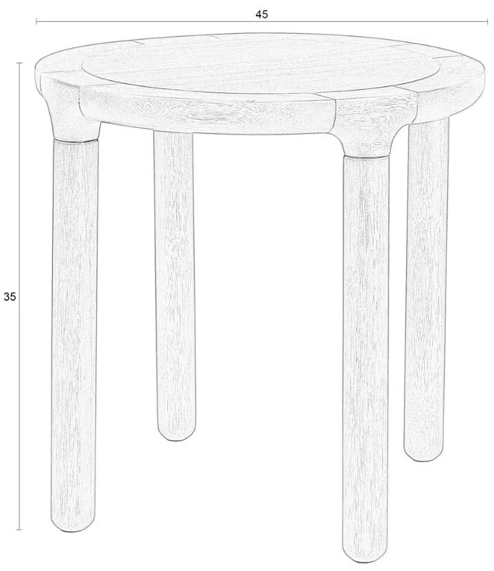 Dubový odkládací stolek ZUIVER STORM 45 cm