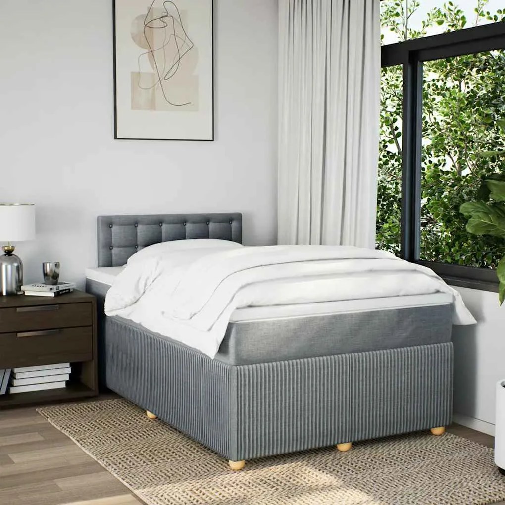 Box spring postel s matrací světle šedá 120x190 cm textil 3287409