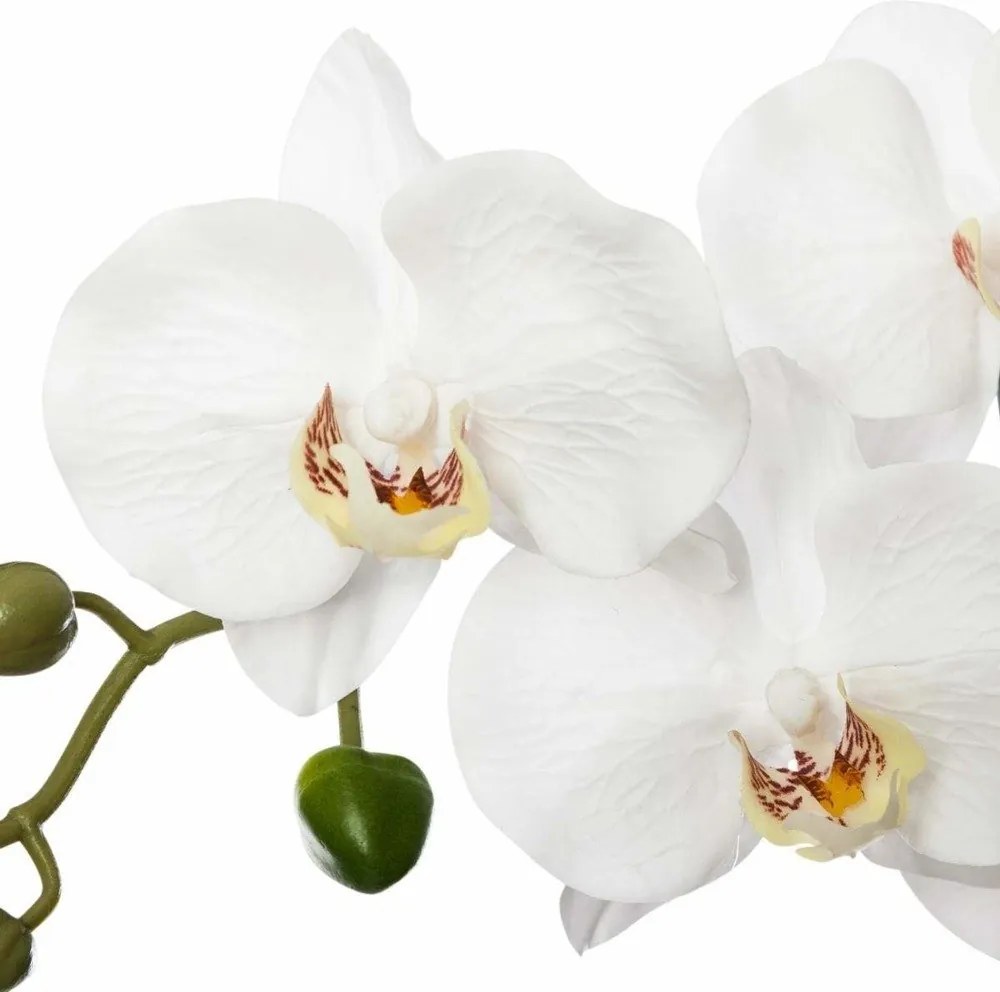 Bílá umělá orchidej v květináči, výška 53 cm