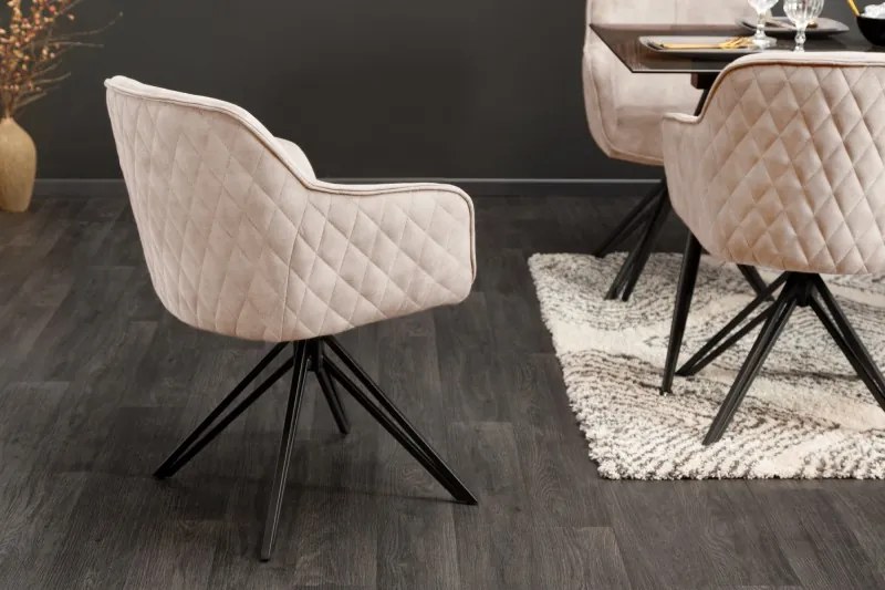 Designová židle Natasha šampaňský samet