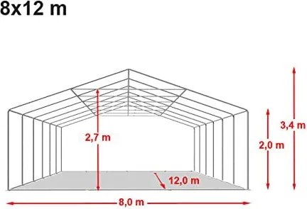 Hawaj Párty stan Ohnivzdorný Premium 8 x 12 m bílá