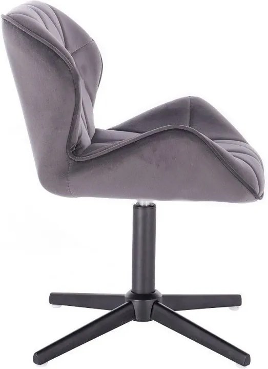 LuxuryForm DESIGN Otočná židle MILANO VELUR na černém kříži - tmavě šedá