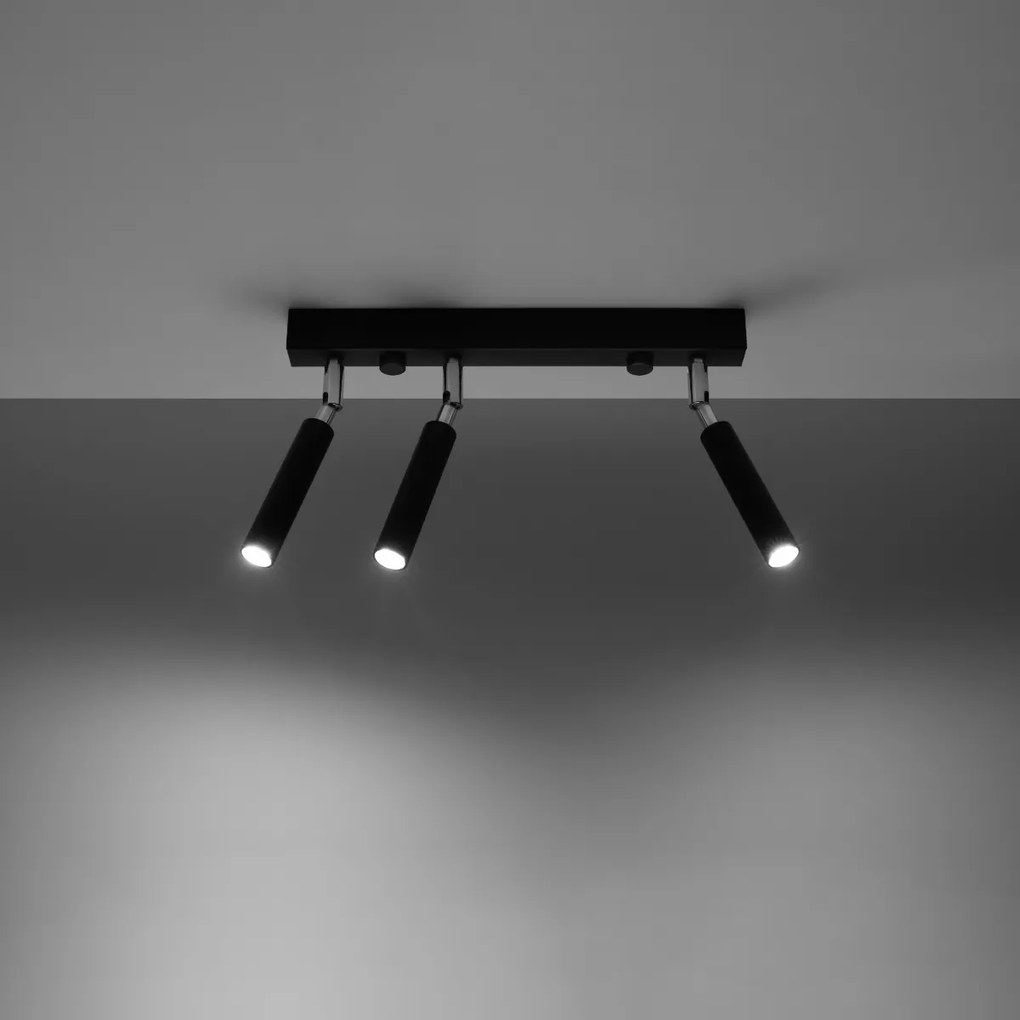 Bodové svítidlo Eyetech, 3x černé kovové stínítko, (možnost polohování)
